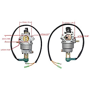 Fullas Huayi Carburetor Automatic Choke P27-1 Carb Compatible with Honda EC6500CX EB6500X EL6500CXS EG6500CX 5000W 6000W Gas Generator with Solenoid and Gaskets