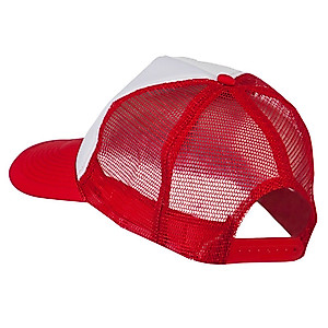 e4Hats.com Smile Face Embroidered Foam Mesh Back Cap - Red White Red OSFM