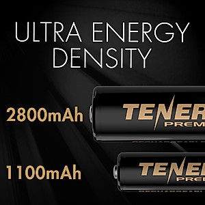 Tenergy Premium PRO Rechargeable AA and AAA Batteries, High Capacity NiMH 2800mAh AA 1100mAh NiMH AAA Batteries, 24 Pack 12AA and 12AAA Rechargeable Batteries