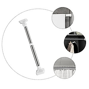 Cabilock 1pc Hole-free Telescopic Rod Retractable Curtain Rod Adjustable Curtain Rod Spring Curtain Rods Adjustable Closet Rod Tension Curtain Rod Shower Rod Tension Stainless Steel White