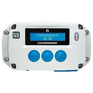 Automatic Chicken Coop Door Opener, ChickenGuard Standard S5, Programmable Timer, Lifts Poultry Door/Flap up to 1kg, Batter//Electric Powered, Weatherproof, Winter Temps to -20c (Door Not Included)