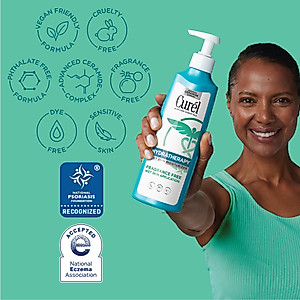 Curel Hydra Therapy In Shower Lotion, Wet Skin Moisturizer for Dry or Extra-dry Skin, with Advanced Ceramide Complex, for Optimal Moisture Retention, 12 Ounce