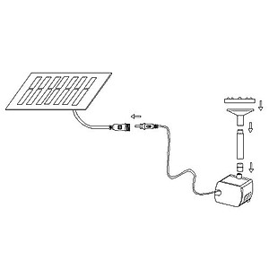 Sunnytech Solar Power Water Pump - Garden Fountain Pool Watering Pond Pump Pool Aquarium Fish Tank with Separate Solar Panel and 3M Long Cable & 4 Sprayer Adapters(Black)