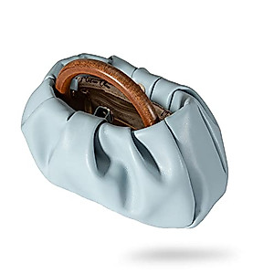 Milan Chiva Cloud Pouch Bag Gabbi Ruched Handbag Chic Dumpling Clutch Purses with Removable Strap MC-1007JN