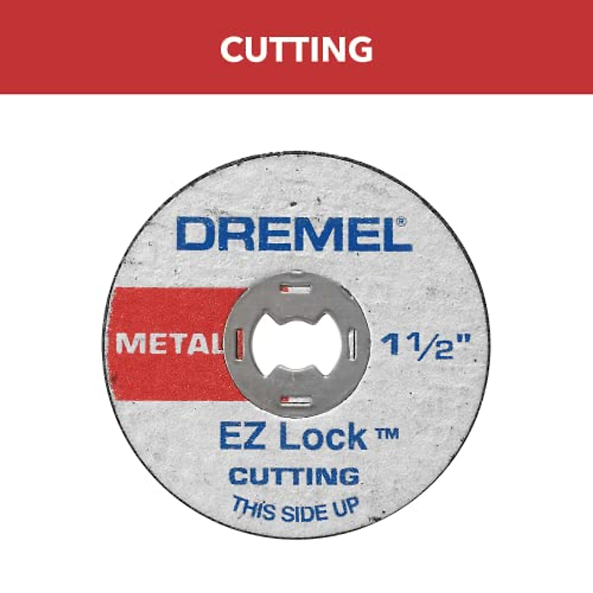 Dremel EZ456, 1 1/2-Inch (38.1 mm) Wheel Diameter, EZ - Lock™ Fiberglass Reinforced Cut-off Wheels, Rotary Tool Cutting Disc for metal cutting, 5 pieces, Medium , Red
