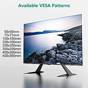 WALI Universal TV Stand Tabletop, for Most 23 to 42 inch LCD Flat Screen TV, VESA up to 400x300mm (TVS002), Black