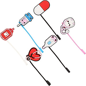 BinaryABC Nurse Straw Covers Cap,Medicals Straw Tip Covers,Silicone Straw Toppers Reusable Drinking Straw Cap Lids Straw Plug,Nurse Graduation Theme Party Supplies,6PCS