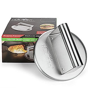 HULISEN Stainless Steel Smashed Burger Press, 6 Inch Round Burger Smasher, Griddle Hamburger Press, Non Stick Grill Press for BBQ Flat Top Griddle Cooking, Griddle Accessories Kit, Gift Package