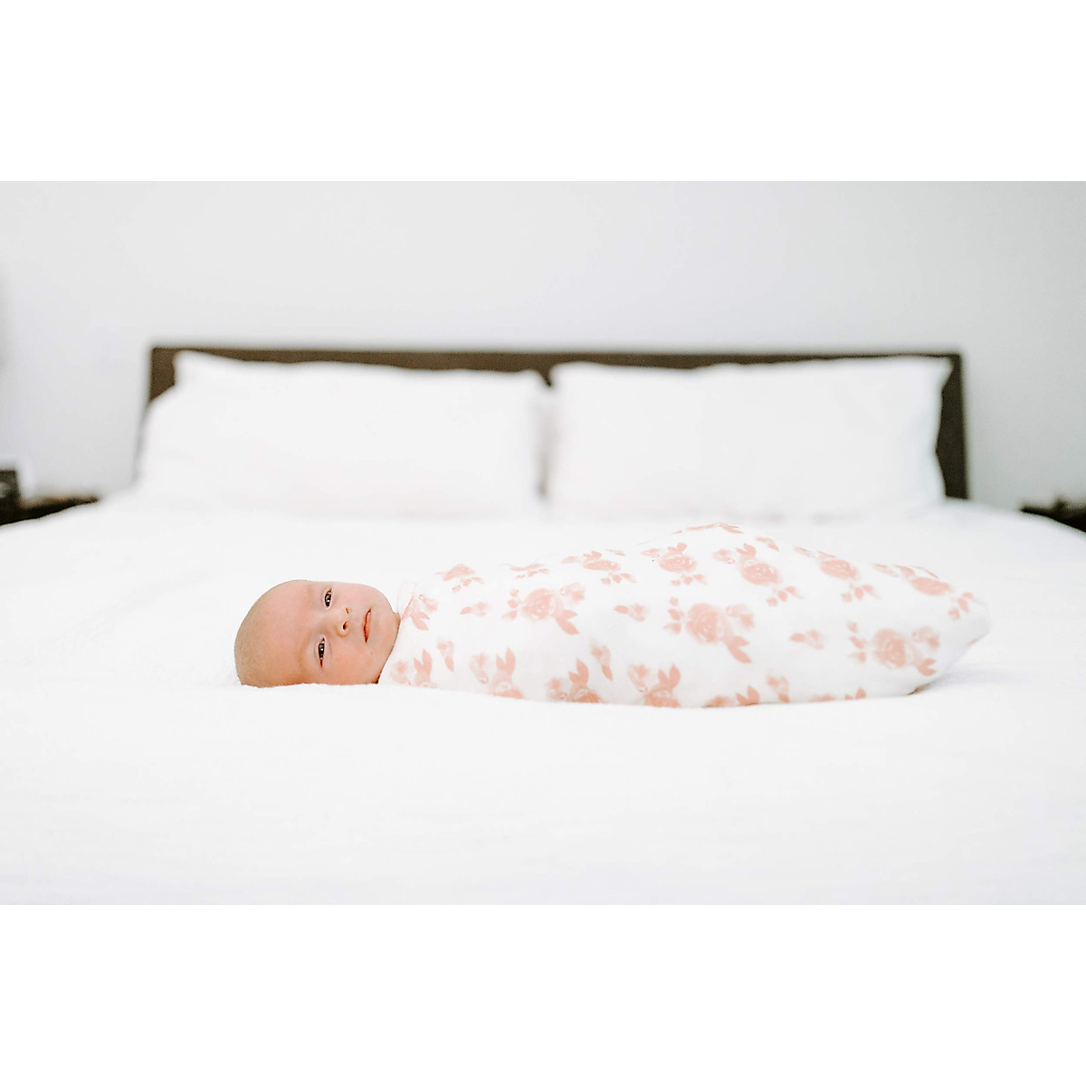 aden + anais Snuggle Knit Baby Swaddle Blanket for Newborn Girl and Boy, Versatile Stroller Cover, Burp Cloth, Nursing Shield, 47 x 47 Inch, Rosettes