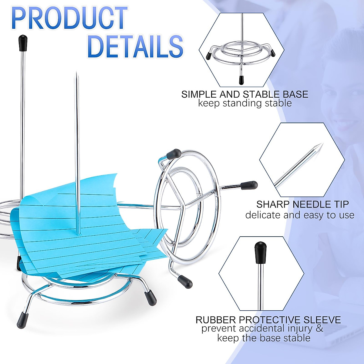 Barydat 10 Pcs Receipt Holder Spike 6.7 Inch Check Spindle Desk Receipt Holder Organizer Ticket Stabber for Restaurant Ticket Holder Stainless Steel Bill Fork for Memo Food Order Paper Stand Supplies