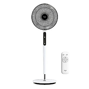 Lago 14-Inch Diameter 9-Speed Oscillating Floor Pedestal Fan with Electric Remote Control - 9 Wind Speeds, Tilt-Back Fan Head, Adjustable Oscillation, Quiet Cooling Fan