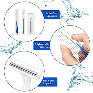 150 Pcs Disposable Toothbrushes and Comb Razors Bulk Individually Wrapped Soft Bristle Travel Toothbrush Kit Hair Combs Stainless Steel Blade Shaving Razors for Homeless Hotel Nursing Home Charity