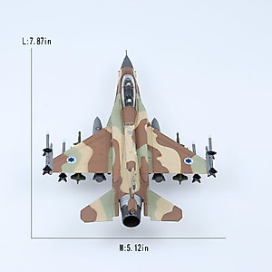 vdakyurm F-16I Storm Israeli Air Force Attack Falcon Fighter Model Planes 1:72 Scale Diecast Military Airplane Models for Collection and Gift