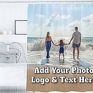 Sinsoledad Custom Shower Curtain, Personalized Shower Curtain Upload Image Backdrop Photograph Art Design ADD Logo Text (48"x72")