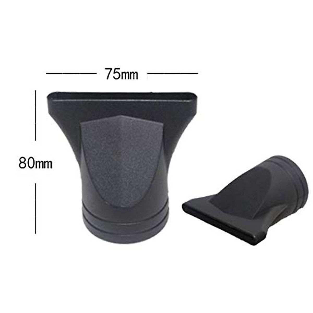 DNHCLL Pack of 2 Black Professional Plastic Hair Dryer Diffuser, Dryer Nozzle Wide Design Plastic Hair Dryer Nozzle Replacement Blow Flat Hairdressing Salon Styling Tool