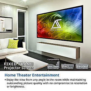 Akia Screens Fixed Frame Projector Screen 120 inch 16:9 8K 4K Ultra HD 3D Ready Wall Mount CINEWHITE UHD-B 120 Projection Screen for Indoor Movie Video Home Theater Cinema Office AK-FF120WH2