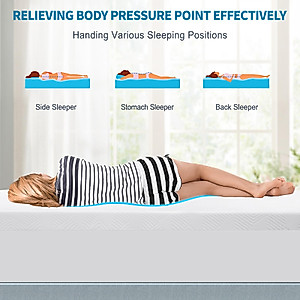 3 Inch Gel Memory Foam Mattress Topper Queen Size, High Density Memory Foam Mattress Pad Cover with 8-21" Deep Pocket for Pressure Relief, Pillow Top with Removable Viscose Made from Bamboo Cover