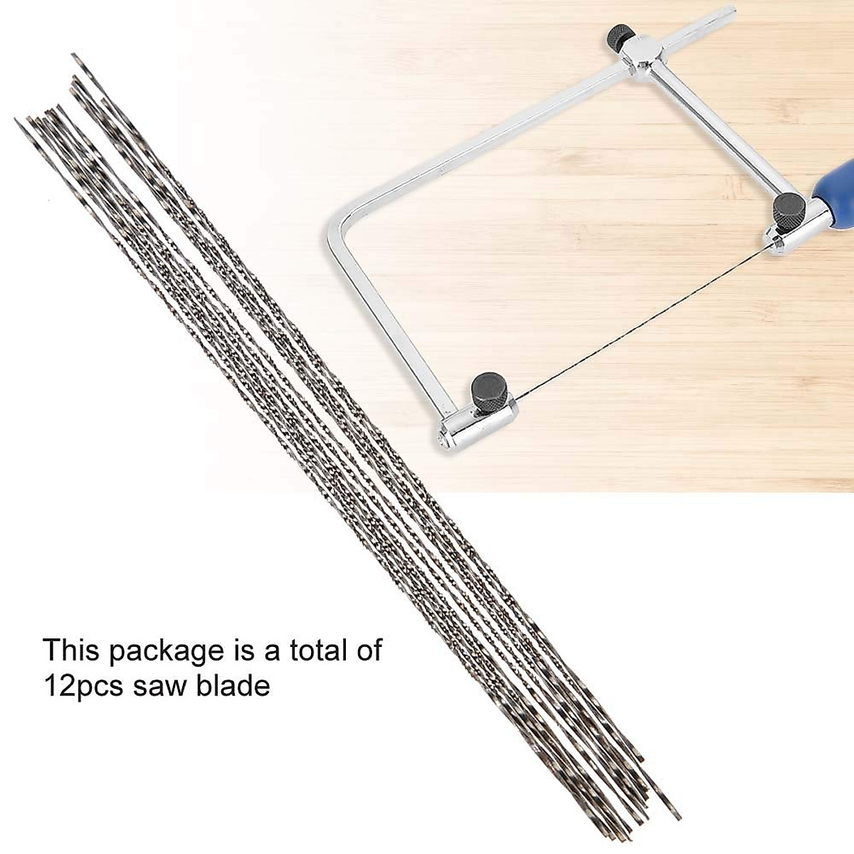 12 Pieces Scroll Saw Blades With Spiral Teeth for Wood Metal Plastic Cutting Sawing Carve Fit for Bosch, etc. (5#)