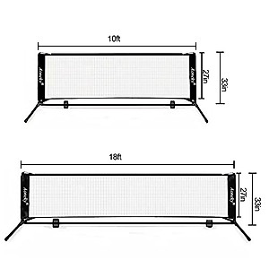 Aoneky Mini Portable Tennis Net for Driveway - Kids Soccer Tennis Net for Backyard or Beach - Family Pickleball Tennis Game Toy for Boys Children Aged 6+ Years Old (10 Feet)