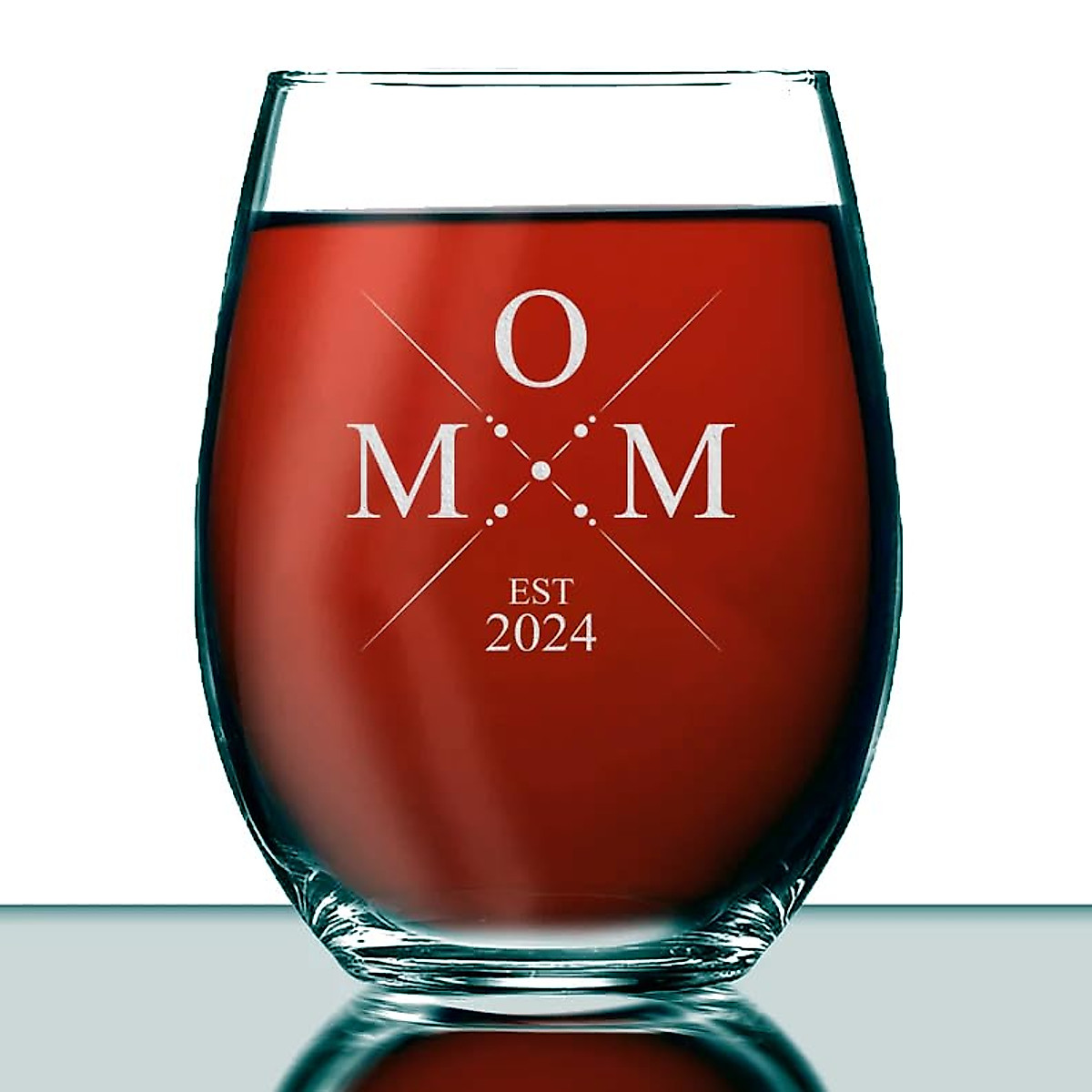 JohnPartners993 Mom Est 2024 Great Pregnancy Announcement Gift New Mom Established 2024 First Time Father Wine Glass