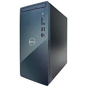 Dell Inspiron 3910 Desktop Computer - 12th Gen Intel Core i5-12400 6-Core up to 4.40 GHz Processor, 8GB RAM, 256GB NVMe SSD + 8TB HDD, Intel UHD Graphics 730, DVD Burner, Windows 11 Home, Mist Blue
