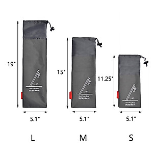 YTYKINOY 3 Pieces Outdoor Tent peg Storage Bag Camp Accesorries Bag Camping Tent Stakes Sleeve (L, M, S)