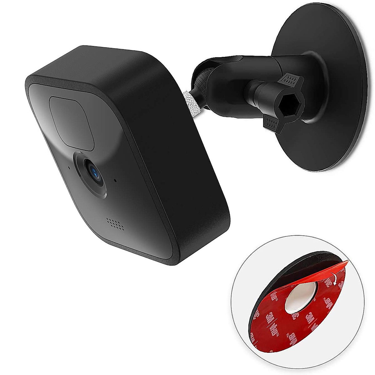 HOLACA Screwless Wall Mount Brackrt for Blink Outdoor Blink outdoor 4 Camera Blink XT2 Blink Indoor, Easy to Install, No Tools Needed, No Messy, No Drilling, Strong 3M Adhesive Mount kit(Black-1 Pack)