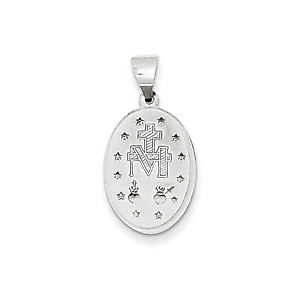 BillyTheTree Jewelry 14K White Gold Polished & Satin Miraculous Medal Pendant