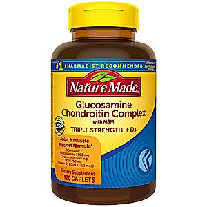 Nature Made Glucosamine Chondroitin Complex with MSM, Dietary Supplement for Joint Support, 120 Caplets, 60 Day Supply