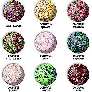 Glitter Wenida 9 Colors 105g Holographic Iridescent Multicolor Festival Sequins Craft Chunky Glitter for Arts Face Hair Body Nail