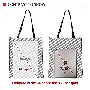 Coloranimal Large Capacity Womens Top Handle Bag Funny Black Denim Animal Pug Dog Printed Linen Tote Purse Portable Pouch