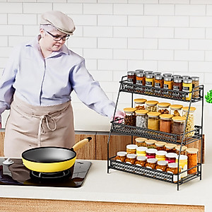 Bridgify Spice Rack Organizer for Cabinet, Bathroom Organizer Countertop, Bathroom Counter Organizer Kitchen Countertop Organizer Bathroom Vanity Organizer