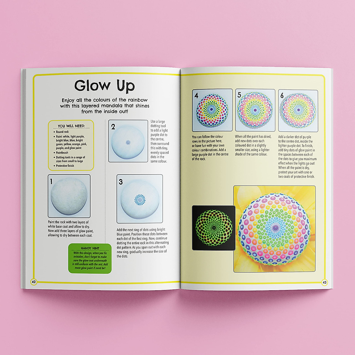 Hinkler The Complete Neon Rock Art Kit - DIY Rock Painting for Kids - Rocks, Brushes, Paint, Stencils Included - 19 Easy-to-Follow Projects - Arts and Craft for Kids Aged 8 to 12