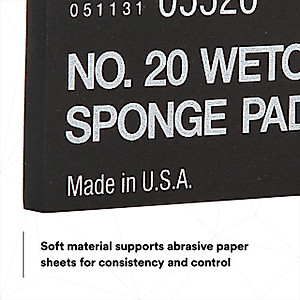 3M Wetordry Sponge Pad 20, 05526, 5 1/2 x 2-3/4 in x 3/8 in , Black