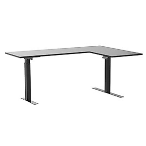 FLEXISPOT L Shaped Standing Desk 71 x 48 Inch Dual Motor Computer Electric Corner Desk Sit Stand Up Desk Height Adjustable Desk Home Office Table with Splice Board, Black