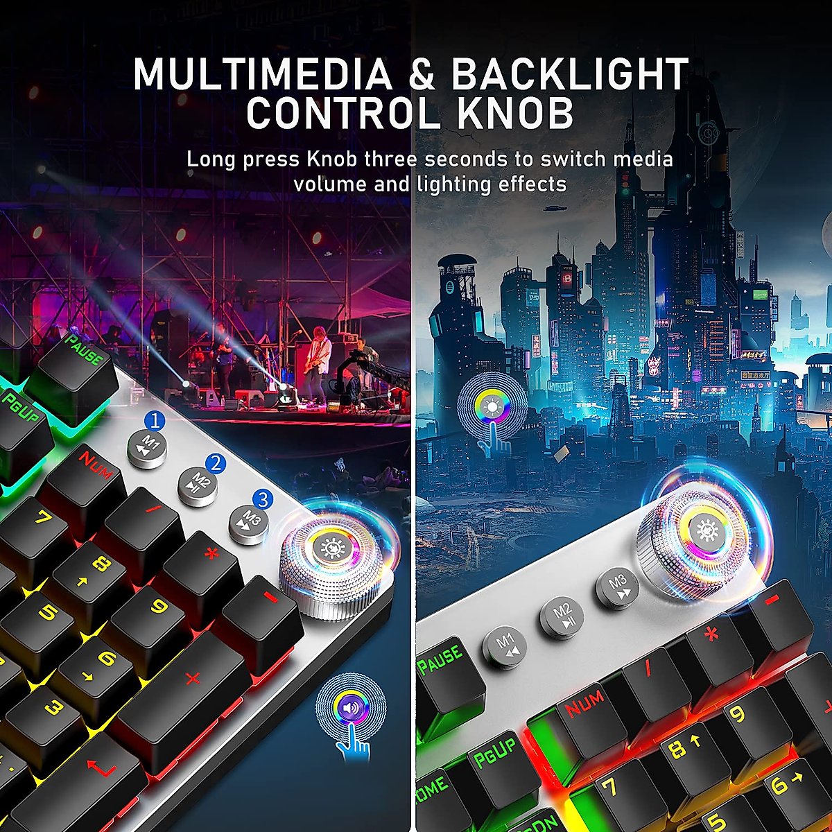 AULA Gaming Keyboard and Mouse Combo, F2088 Wired Mechanical Keyboard Black + SC100 Wireless Mouse Black + Mouse Pad, LED Keyboard Mouse Set