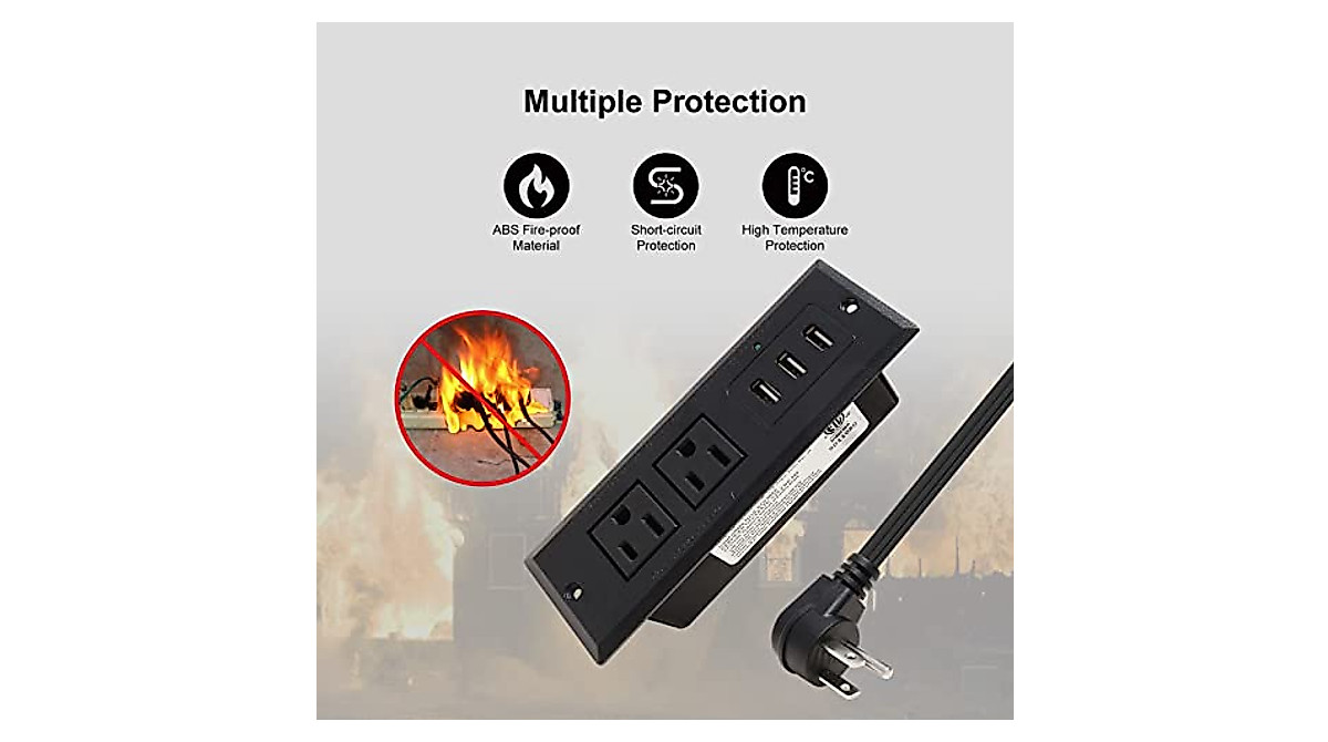 Desk Power Strip with USB Ports - Space Saving Solution