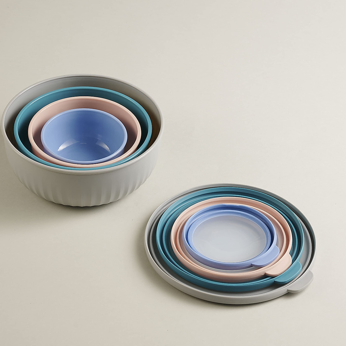 Table Concept Food Storage Containers, Plastic Bowls with Lids Set, Mixing Bowls, Food Prep Containers, Meal Prep Container, 8 Piece Set