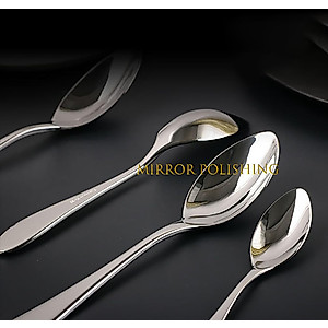 Thomaso 40 Piece Modern Cutlery Silverware Sets for 8,1810 Stainless Steel Flatware,Silver Forks and Spoons Silverware Set,Unique Thicken Handle Utensil Set,Dishwasher Safe