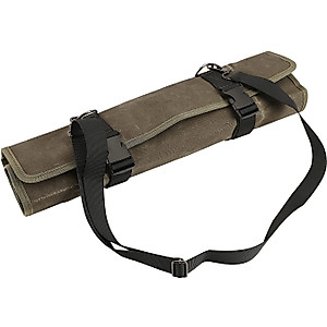 Knife Roll ,Chef’s Knife Roll Bag, Waxed Canvas Knife Cutlery Carrier, Portable Chef Knife Cases, Knife Roll Holders With 10 Slots Plus 1 Zipper Pockets Can Hold Home Kitchen Knife Tools Up To 18.8”