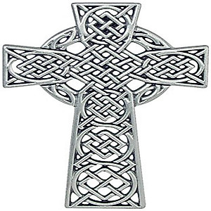 Cathedral Art (Abbey & CA Gift Celtic Knot Wall Cross, 4-1/2-Inch, Silver, Large