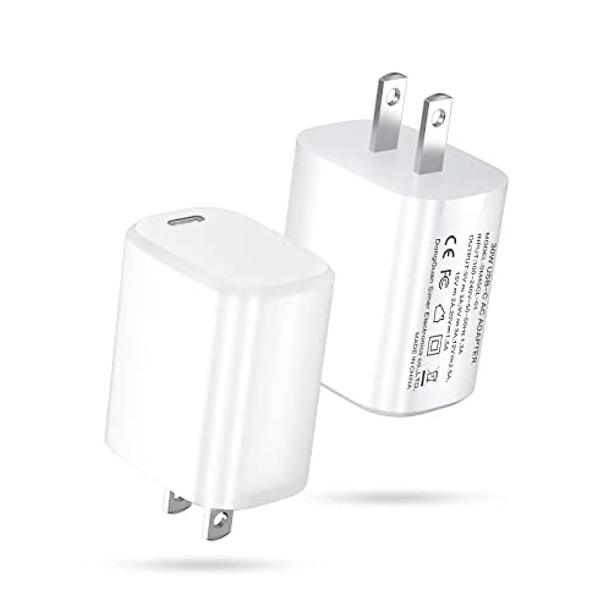 [2 Pack] 30W USB C Power Adapter Charger - for Google Pixel Charger 7/6,iPhone 14/14 Pro/14 Pro Max/13/13 Mini/13 Pro/13 Pro Max/12,Samsung Galaxy S21/S22,Note 20,iPad Pro 12.9/11 inch,MacBook Air