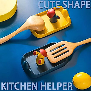 Flilail Spoon Rest,Mushroom Knight Creative Spoon Rest With Lid Holder，Minimalist Pots And Pans Organizer,High-Quality Resin Spoon Rest For Stove Top,Pot Lid Organizer, Interesting Kitchen Gadgets (B)