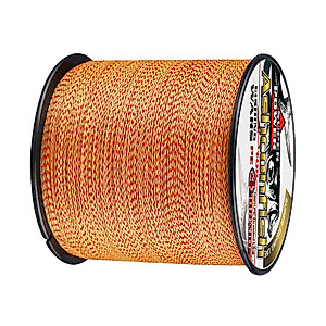 Ashconfish Braided Fishing Line- 8 Strands Super Strong PE Fishing Wire Heavy Tensile for Saltwater & Freshwater Fishing -Abrasion Resistant - Zero Stretch- 100M/109Yards 20LB Red and Yellow