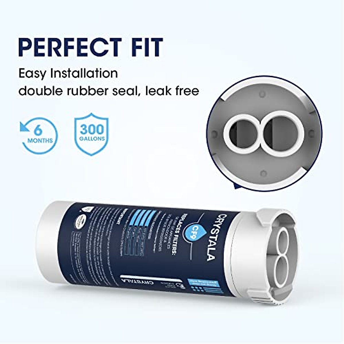 Crystala Filters XWF Water Filter, Compatible with GE XWF Refrigerator Water Filter, 3 Pack