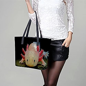 Axolotl Women's Tote Bag PU Leather Shoulder Bag Handbags Purse For Work Shopping Travel