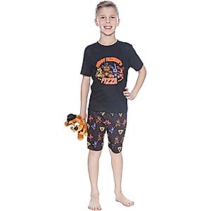 Five Nights at Freddy's 'Plushy Pizza' Pajama Short Set, Black, XL