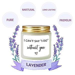 Vellsenne Bridesmaid Proposal Gifts - Lavender Soy Wax Candle - Maid of Honor Proposal Gifts - Will You be My Bridesmaid Gifts for Friends Girls Women Matron of Honor Gifts 4oz