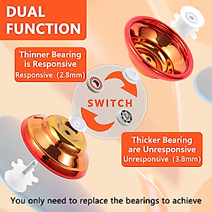 LUOMAJA Metal Responsive Yoyo for Kids: Aluminum Yo Yo Magic for Kids Beginner - Replacement Unresponsive Ball Bearing for Professional Yoyo Players with 10 String Pack & 2 Dragon Finger Gloves