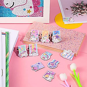 40 Pieces Unicorn Magnetic Bookmarks Magnet Page Markers Book Markers Clip Set for Girls Teachers Students Reading Book Lovers Office Classroom Supplies